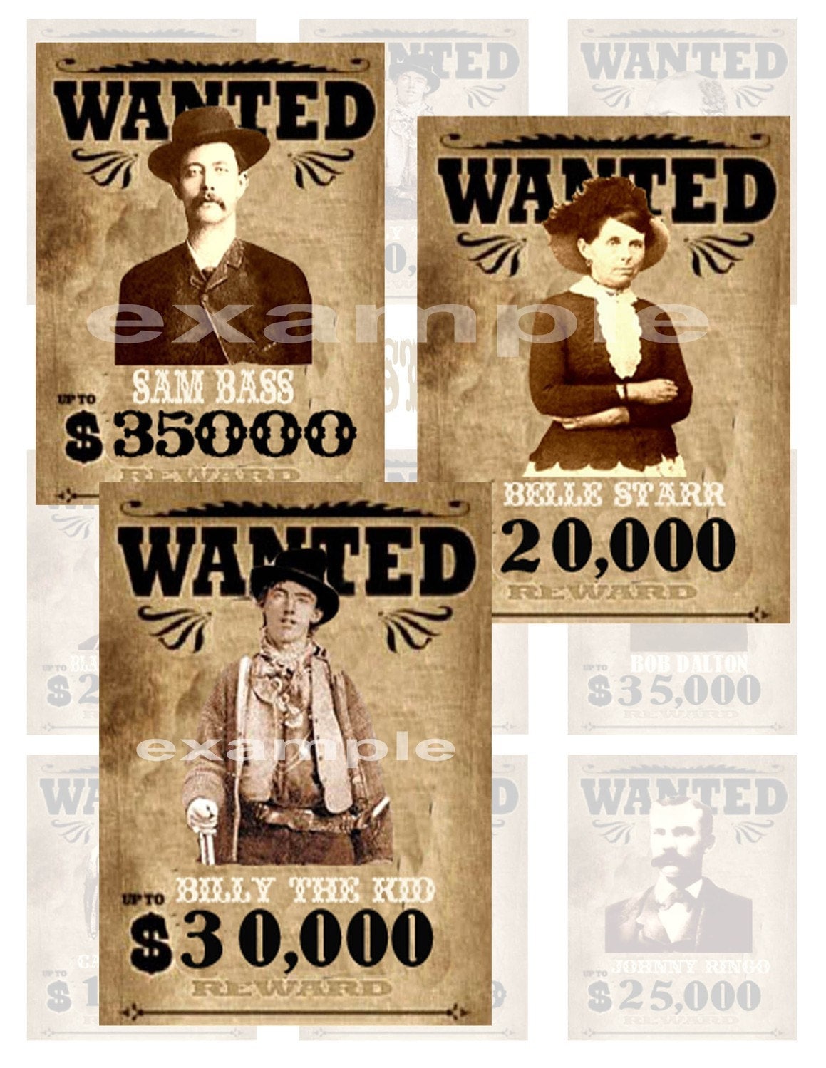 Western Wanted Posters, Western Outlaws, Outlaw Posters, Western ...