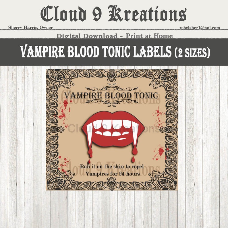 Halloween Apothecary Labels, Halloween Potion Labels, Vampire ...