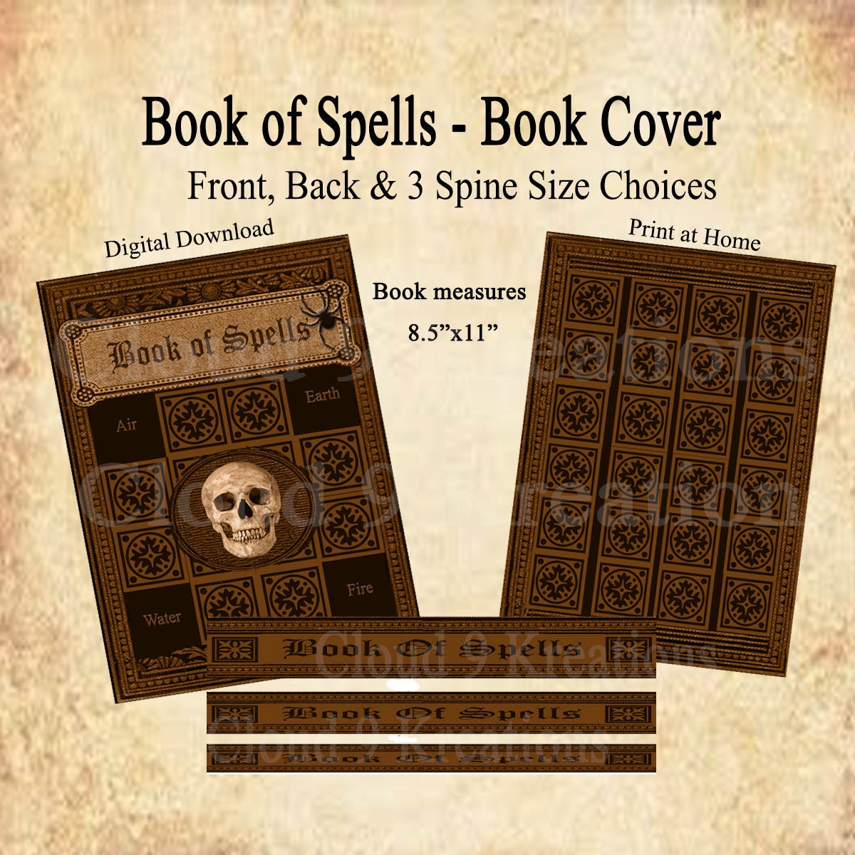 Halloween Spell Book Cover, Spell Book, Spell Book Cover, - Etsy