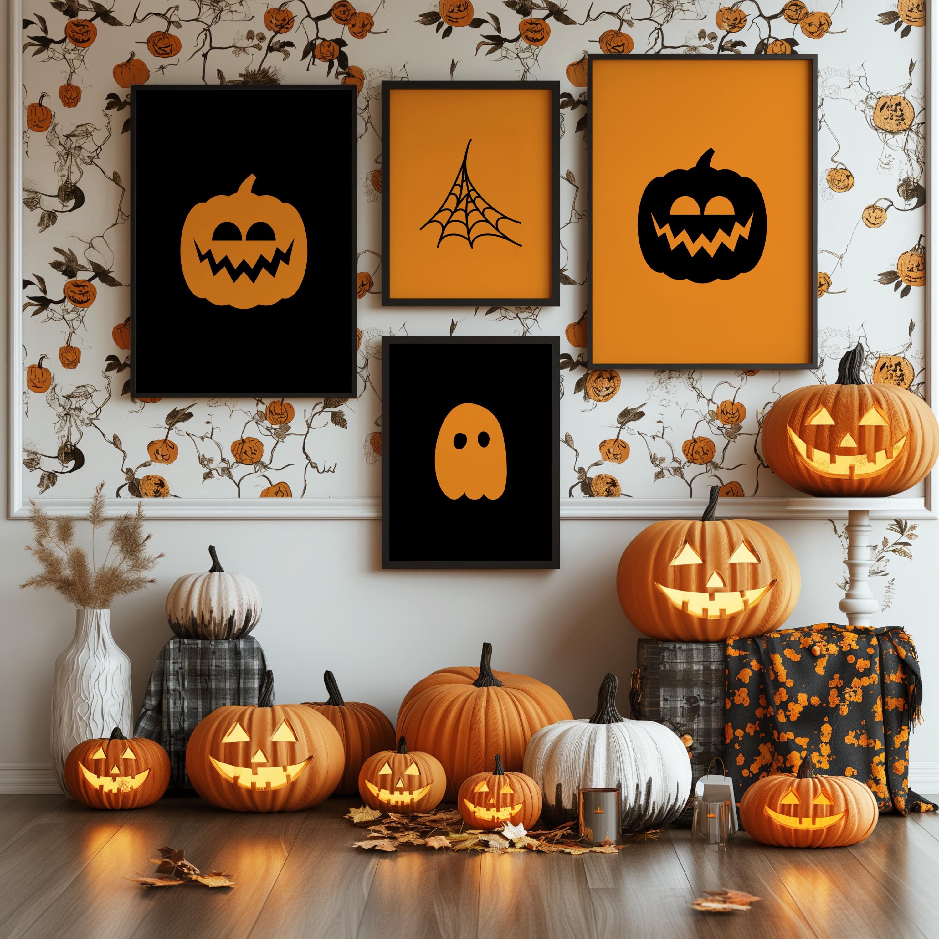 Minimalist Jack-o'-lantern Art Print: Spooky Halloween Poster - Etsy