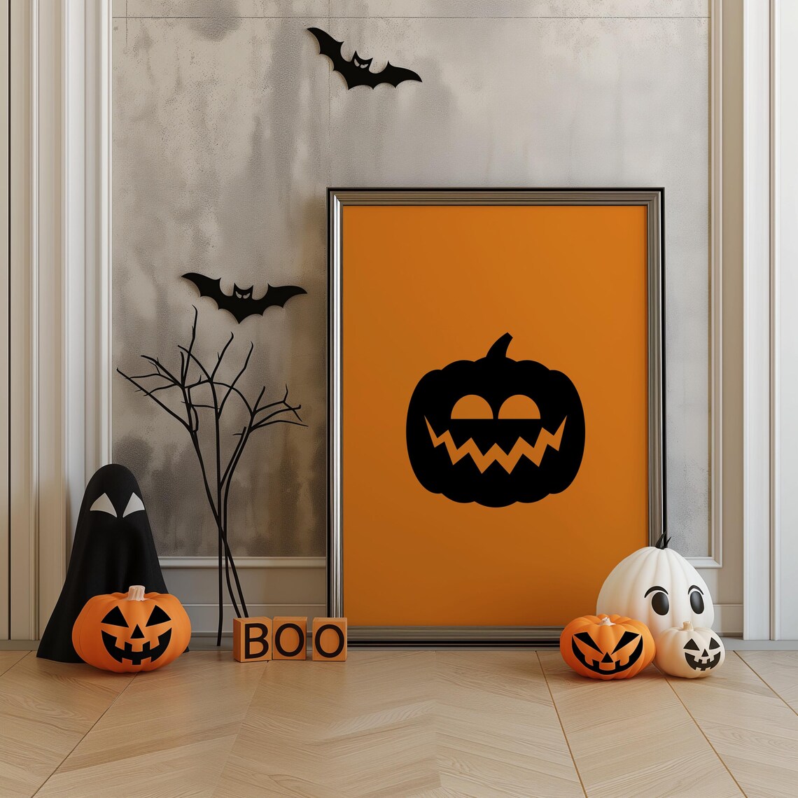 Minimalist Jack-o'-lantern Art Print: Spooky Halloween Poster - Etsy