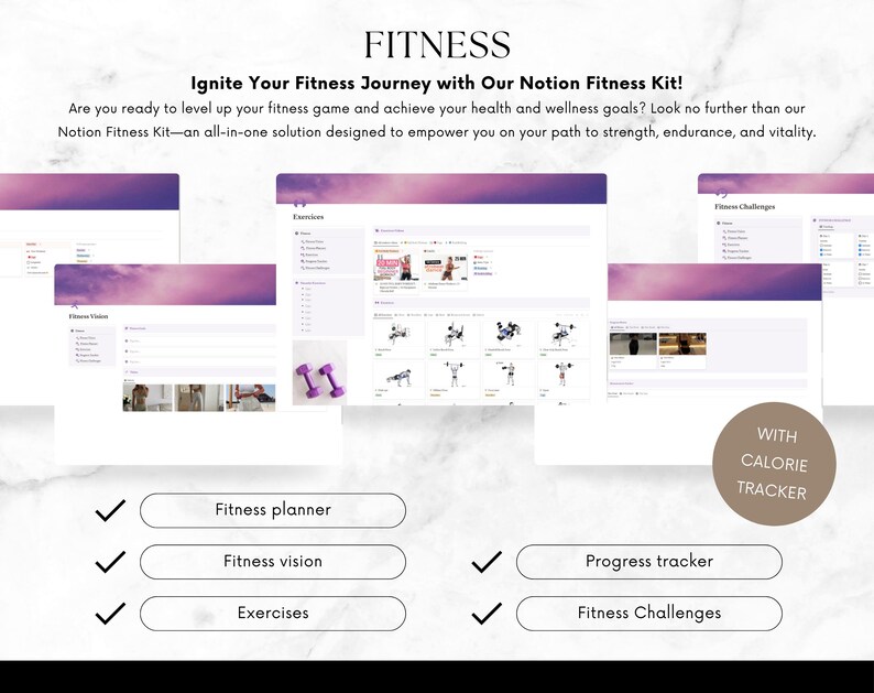 Notion Fitness Planner Template Workout, Habit, Sets and Reps Tracker ...