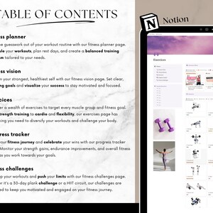 Notion Fitness Planner Template Workout, Habit, Sets and Reps Tracker ...