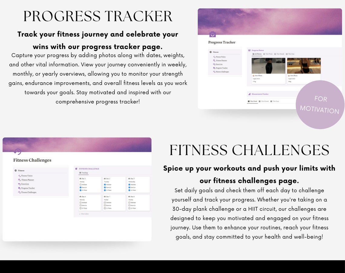 Notion Fitness Planner Template Workout, Habit, Sets and Reps Tracker ...