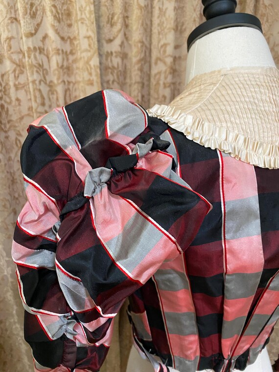 Victorian bodice, circa late 1890s. Checkered Boned i… - Gem
