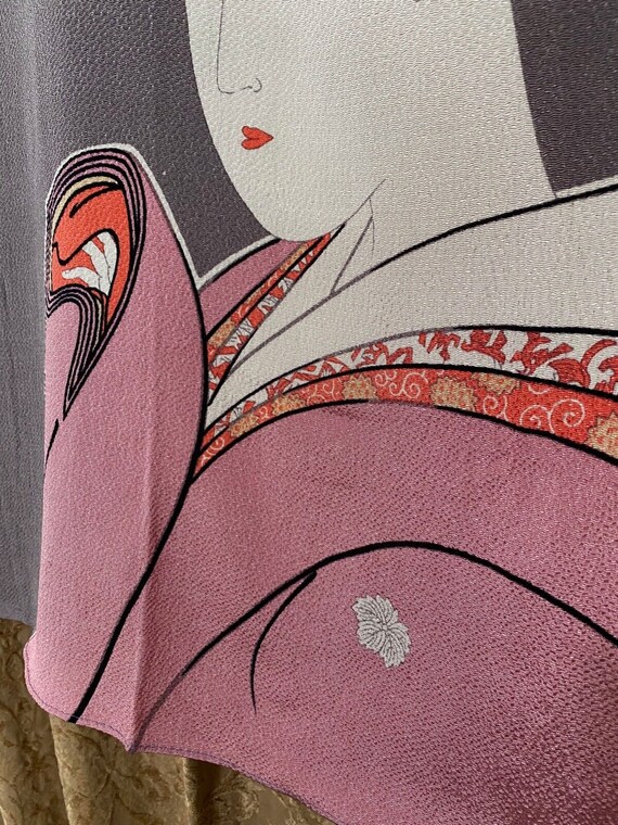 Japanese Ukiyo-e Vintage Geisha Scarf Toshusai Sharak… - Gem