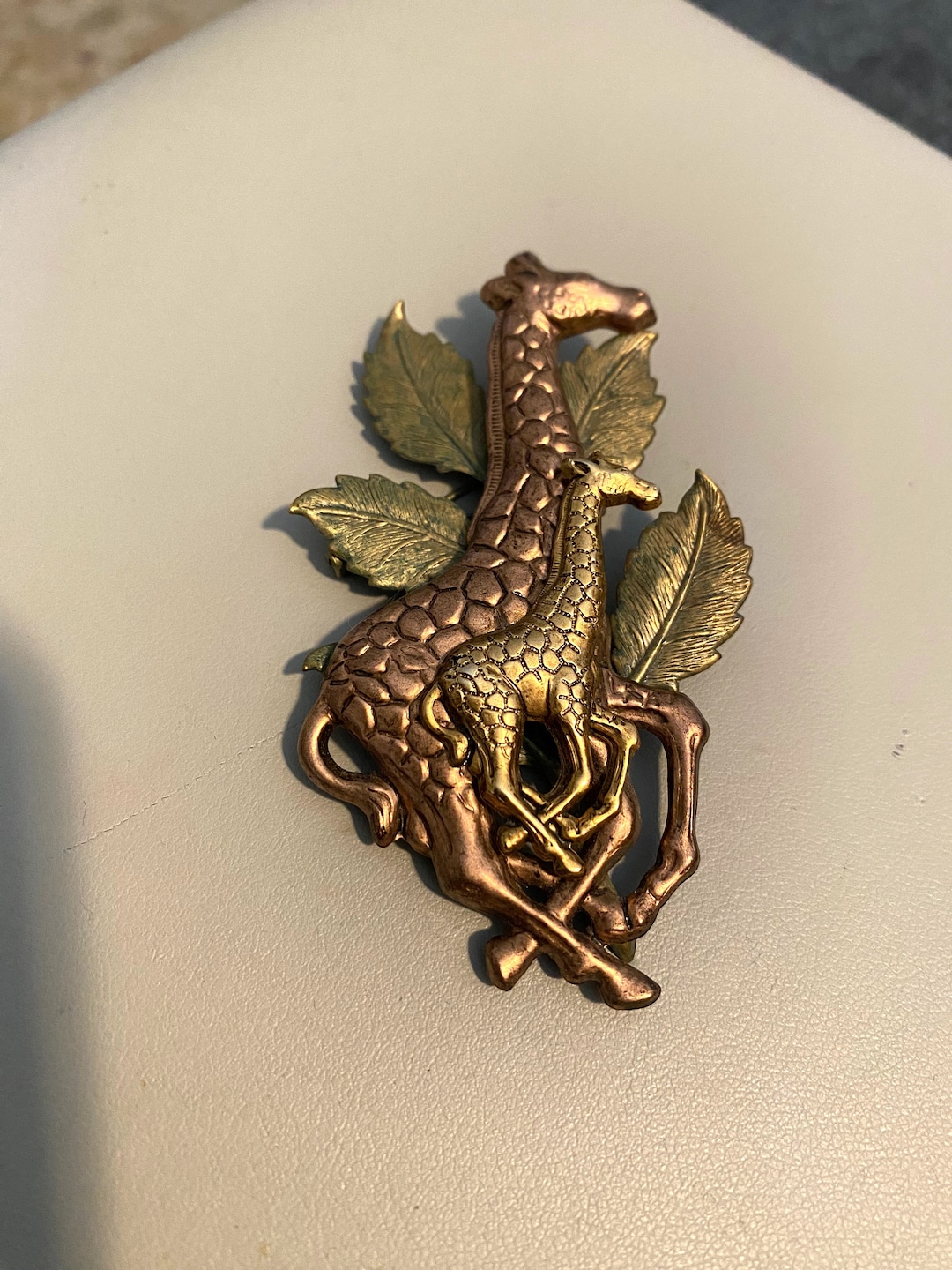 Giraffe Brooch, Copper, Bronze, Mixed Metal Two Giraffes - Etsy