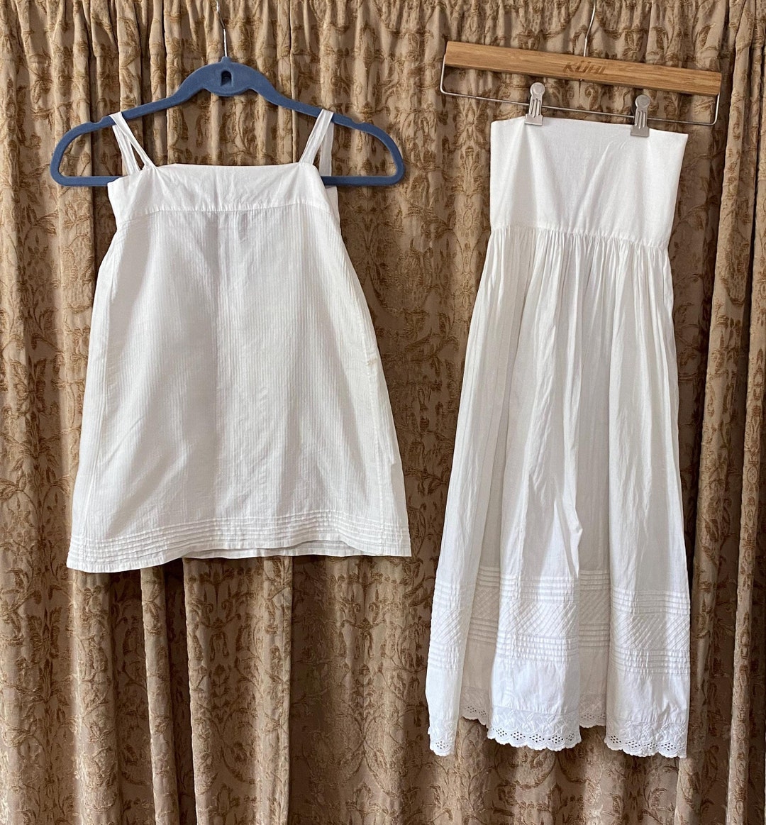 Antique Edwardian White Cotton Long Infant Christening Slip and ...