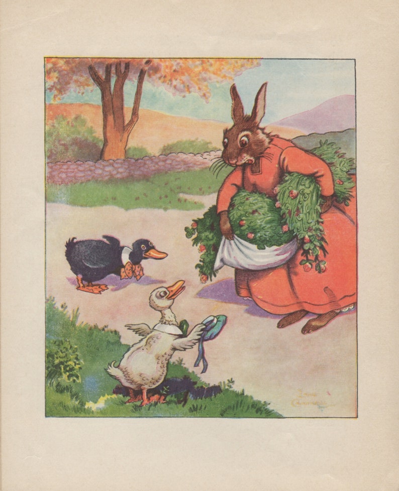 5 Dinky Ducklings Children Illustrations Lang Campbell 1920's Duck ...