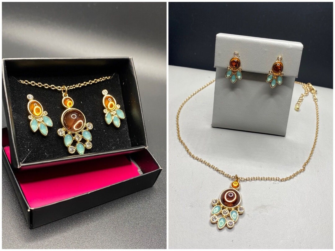Avon Signature Collection Paradise Cove Necklace Earring Gold Tone Set ...
