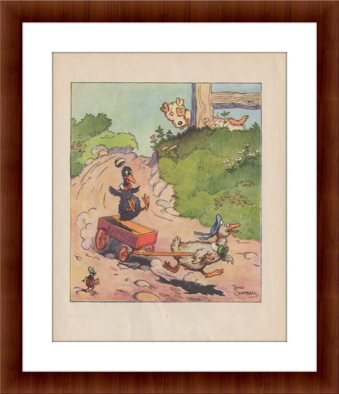 5 Dinky Ducklings Children Illustrations Lang Campbell 1920's Duck ...