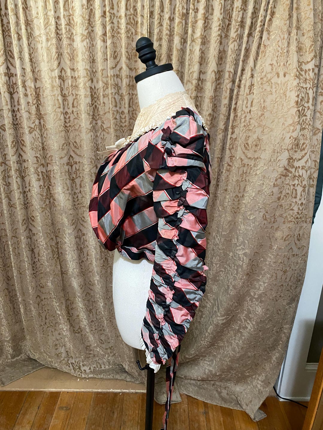 Victorian Bodice, Circa Late 1890s. Checkered Boned Interior. Attached ...