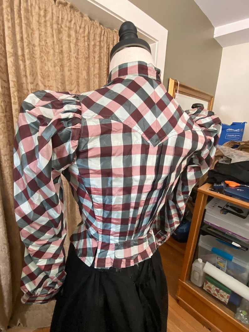 Victorian Bodice, Circa Late 1890s. Checkered Boned Interior. Attached ...
