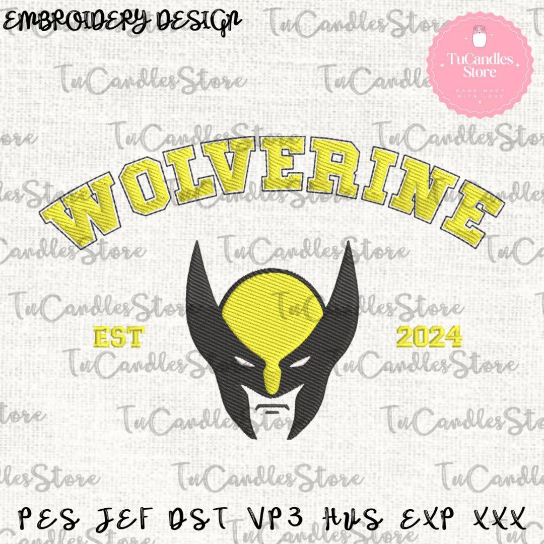 Wolverine Superhero Embroidery Machine Design, Wolverine Character ...