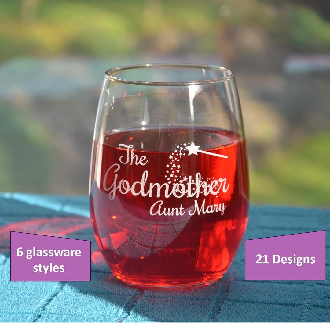 Personalized Godparent Engraved Glass: Custom Baptism Gift - Etsy