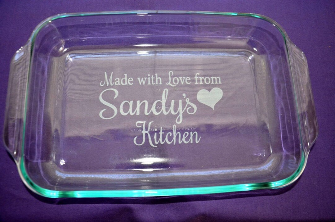 Personalized Custom Engraved Glass Casserole Baking Dish and Lid - #5 ...