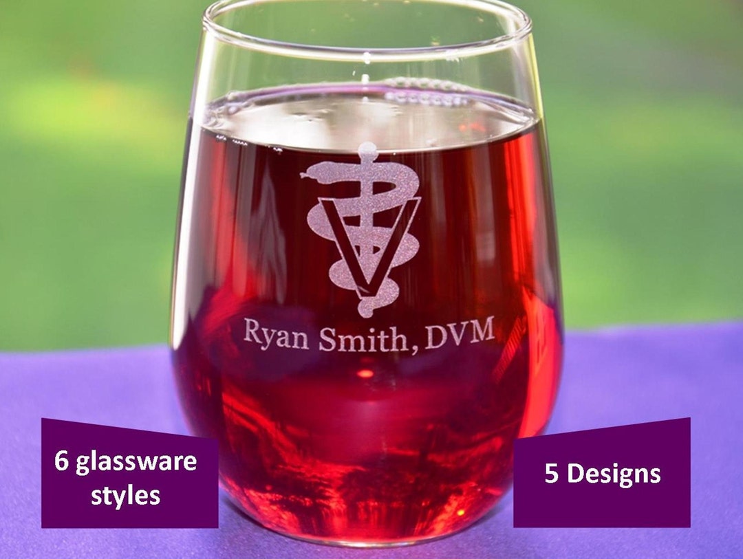 Personalized Veterinarian Glass: Custom Engraved Vet Graduation or ...
