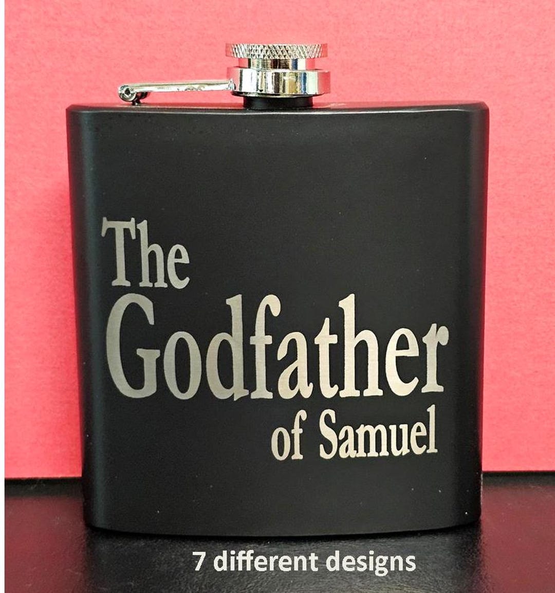 Custom Engraved Godfather Flask Set, Personalized Baptism Gifts ...