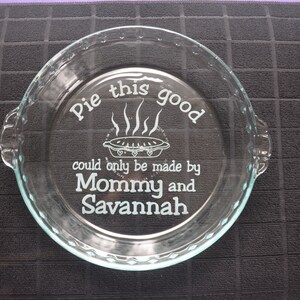 Personalized Pie Plate, Custom Deep Dish Pie Pan, Engraved Casserole ...