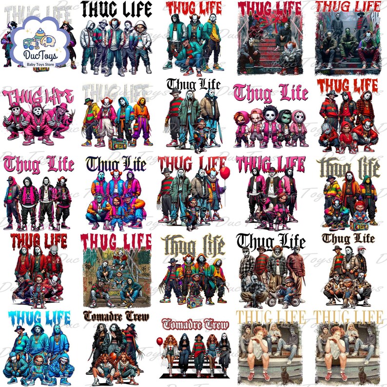 25 Thug Life Horror Movie Png Bundle, Horror Movie Png, Halloween Png ...