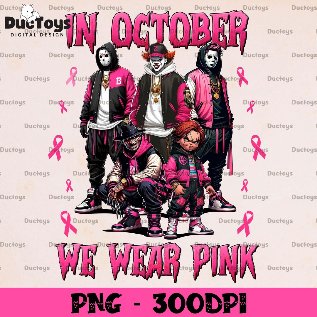 Horror Movie Pink Png, in October We Wear Pink Png, Breast Cancer ...