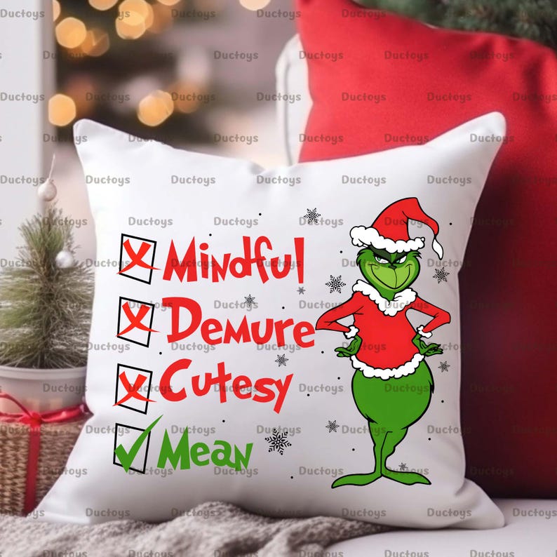 Mindful Demure Cutesy Mean Png, Holiday Funny Characters Png, Christmas ...