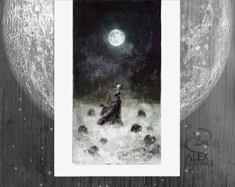 Full Moon Snow Art - Etsy