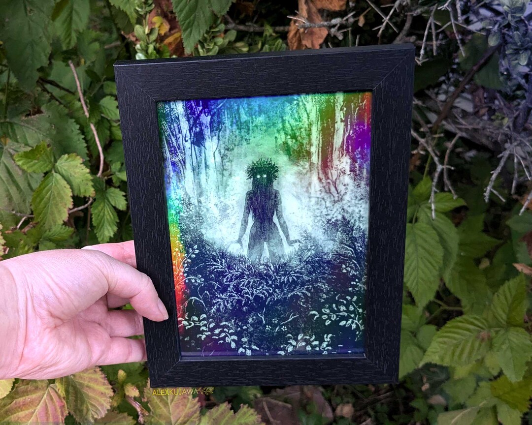 FERN FLOWER - Iridescent Glow in the Dark Framed Print - Fantasy ...