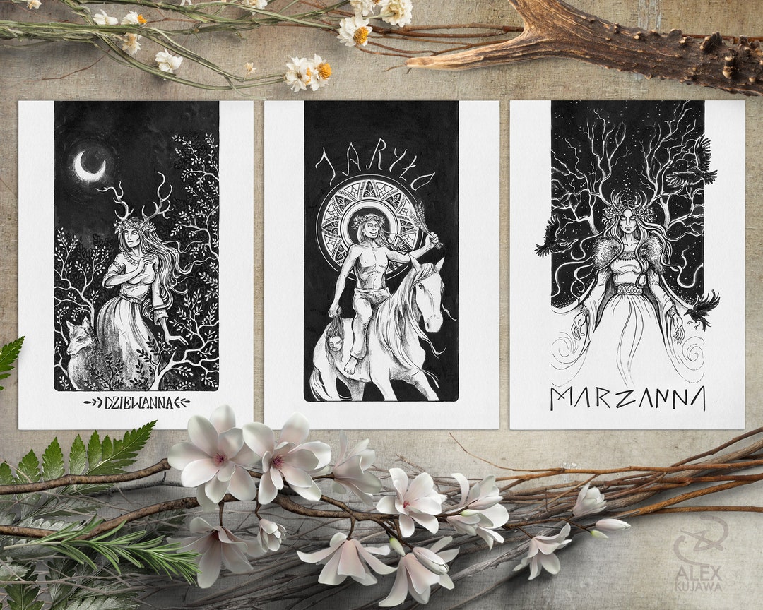 Slavic Gods Print Set 1: Dziewanna, Jarylo, Marzanna - Pagan Slavic ...