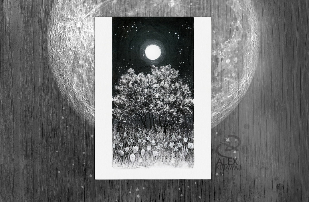 FLOWER MOON - May Full Moon Haunted Spring Garden Blossoms Fantasy ...