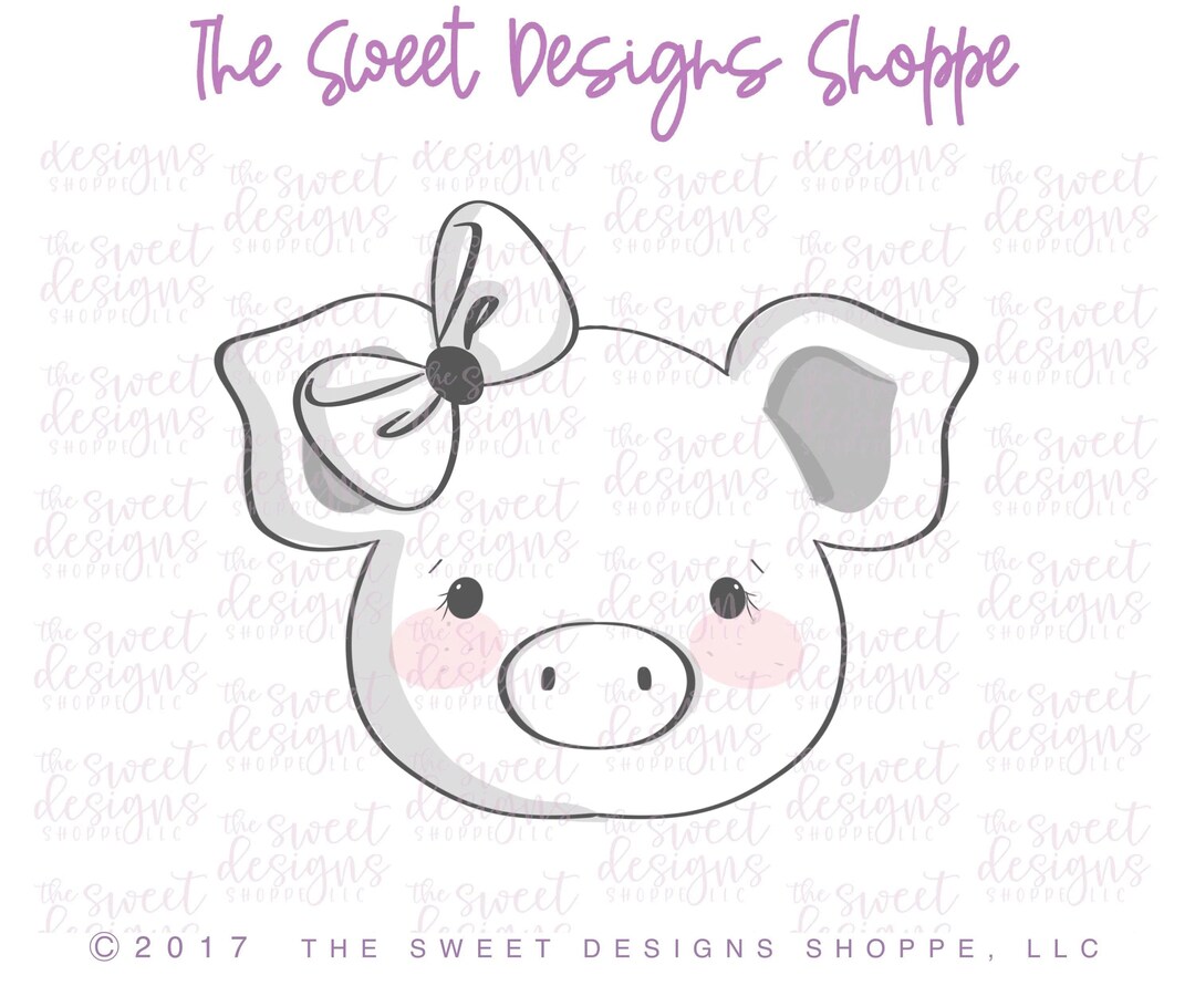 Girly Pig Face Cookie Cutter - Etsy