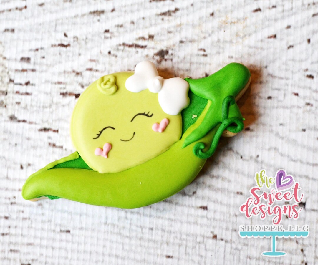 A Pea With Bow in a Pod V2 - Cookie Cutter - Etsy