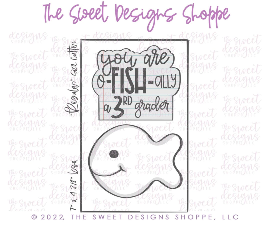 O-fishally Plaque and Fish Cracker Set- Cookie Cutter Set - 2 Piece Set ...