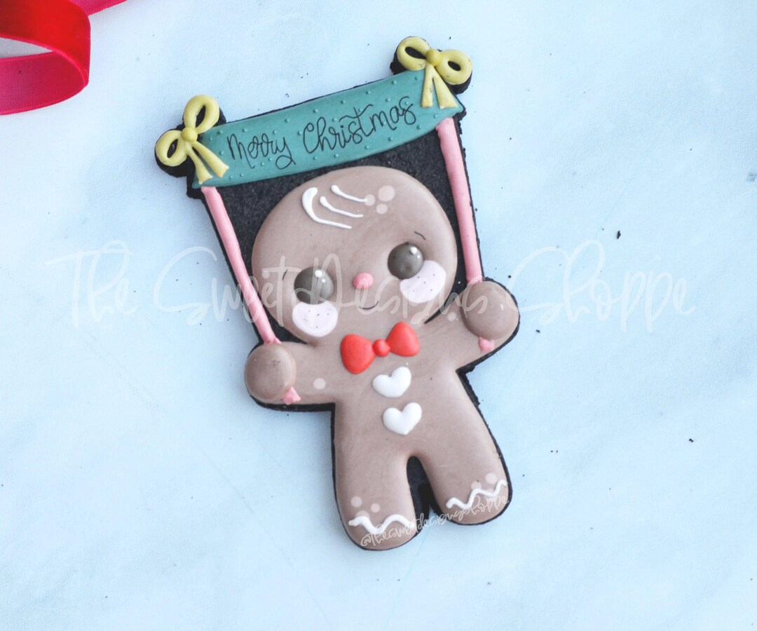 Gingerboy With Banner - Cookie Cutter - Etsy