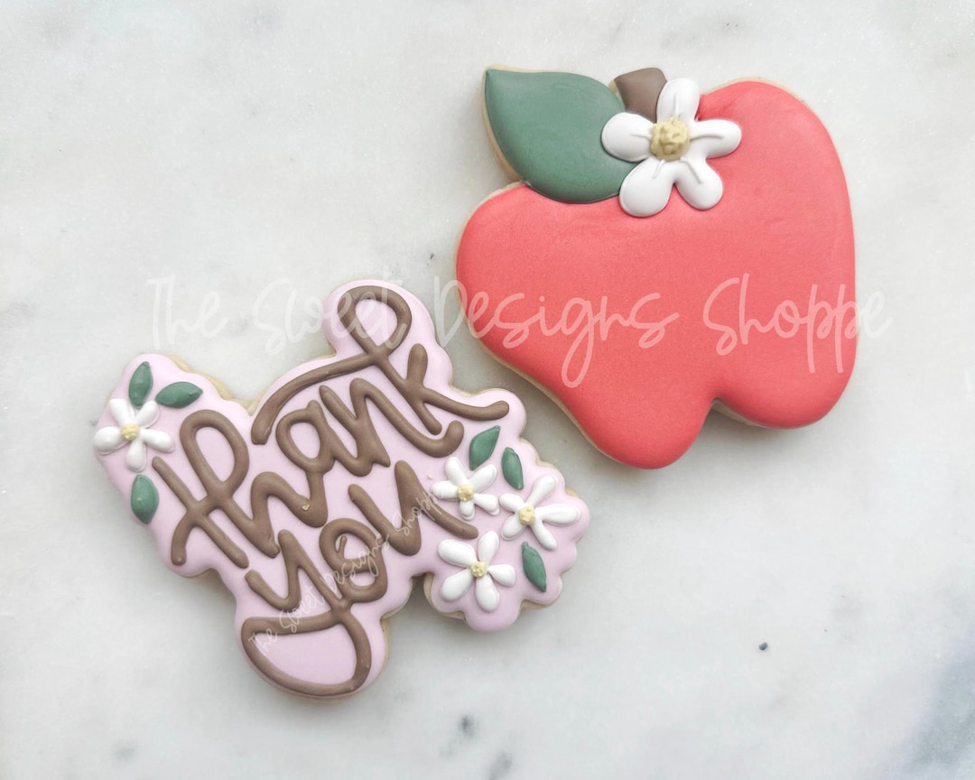 Funky Apple With Flower & Daisy Plaque Set - Set of 2 - Cookie Cutters ...