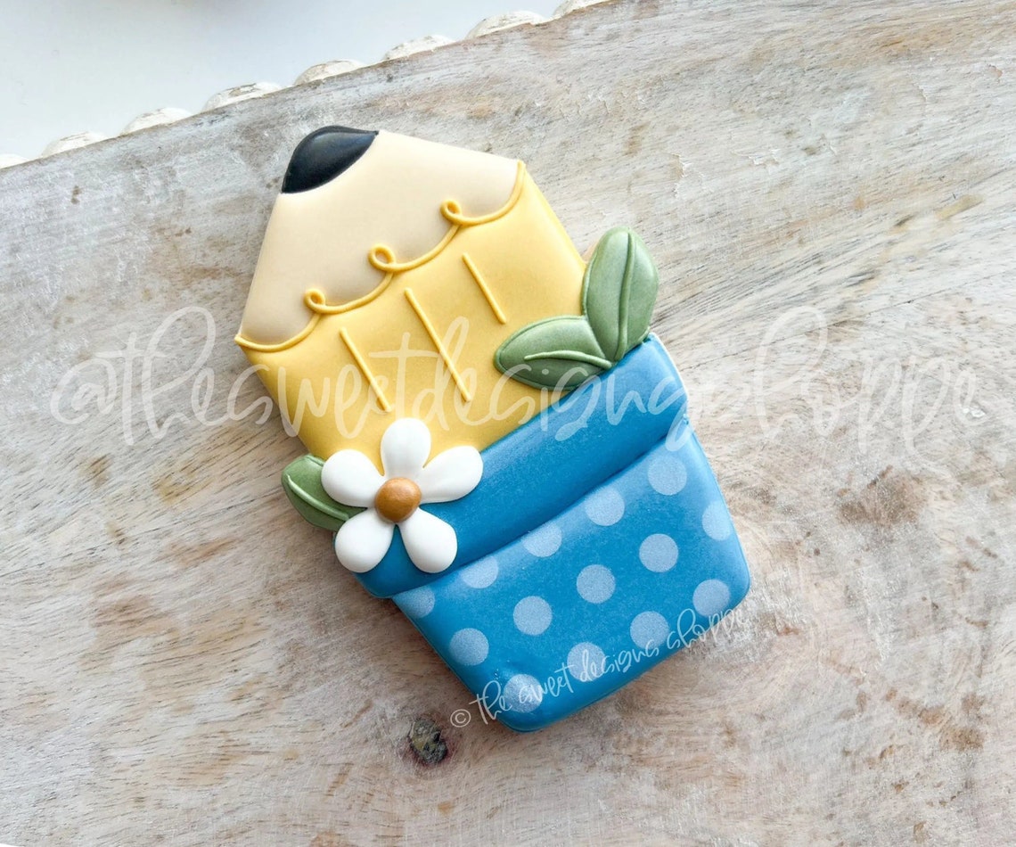 Pencil in Pot Cookie Cutter - Etsy