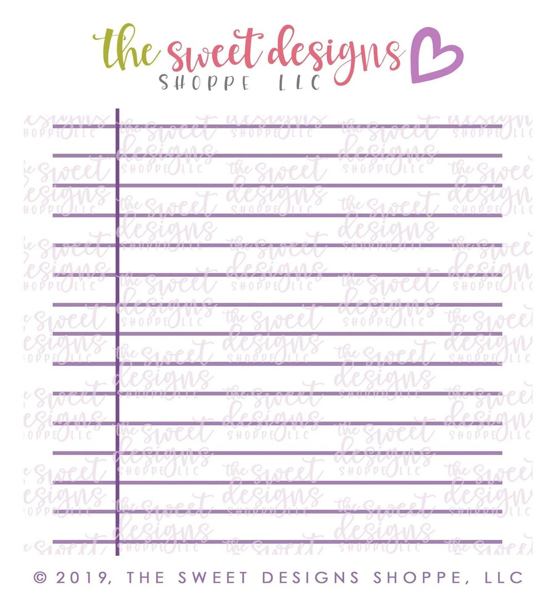 College Lined / Ruled Paper Stencil Set (2 Stencils) - Etsy