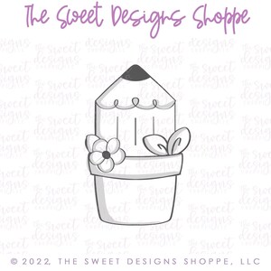 Pencil in Pot Cookie Cutter - Etsy