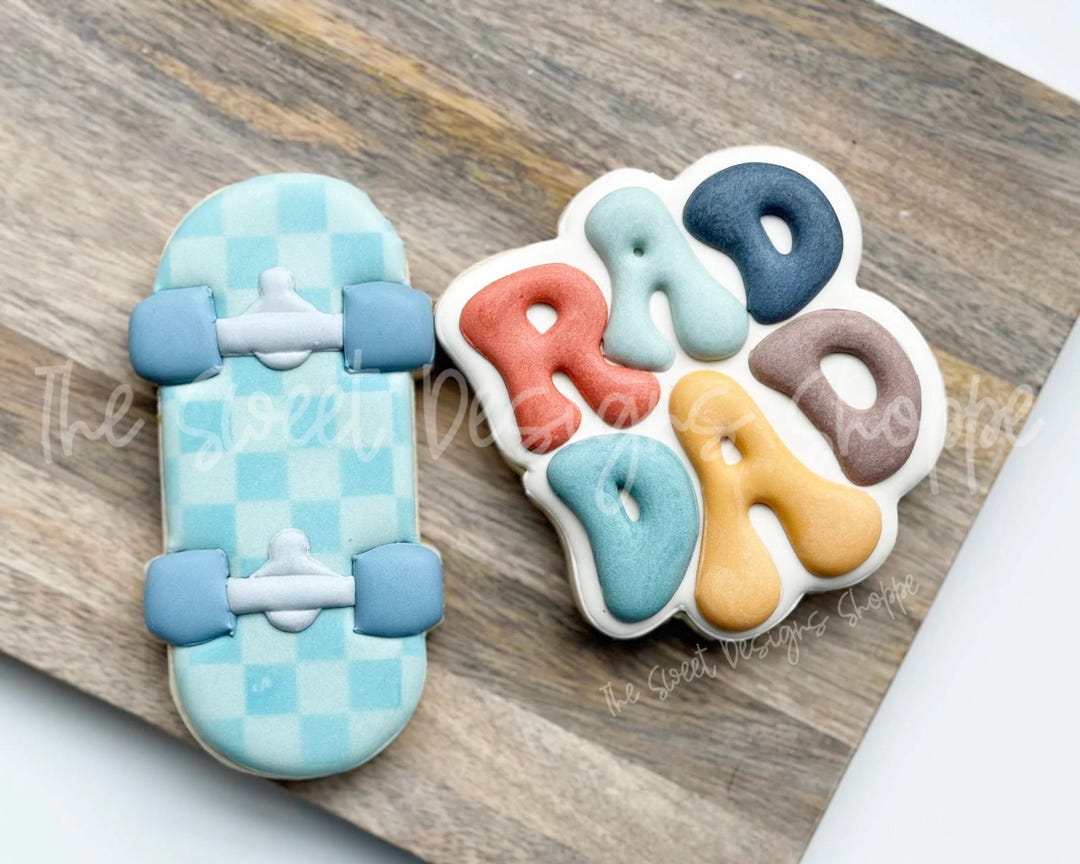 Rad Dad & Skateboard Cookie Cutter Set - Set of 2 - Cookie Cutters - Etsy