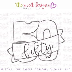 Fifty With Ribbon - Cookie Cutter - Etsy