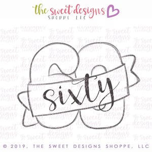 Sixty With Ribbon - Cookie Cutter - Etsy