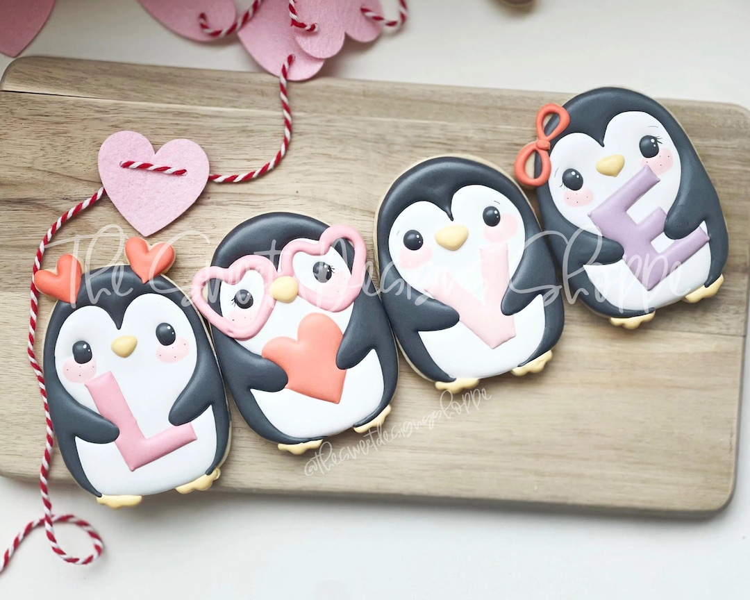 Love Penguins Cookie Cutters Set - Set of 4 - Cookie Cutters - Etsy