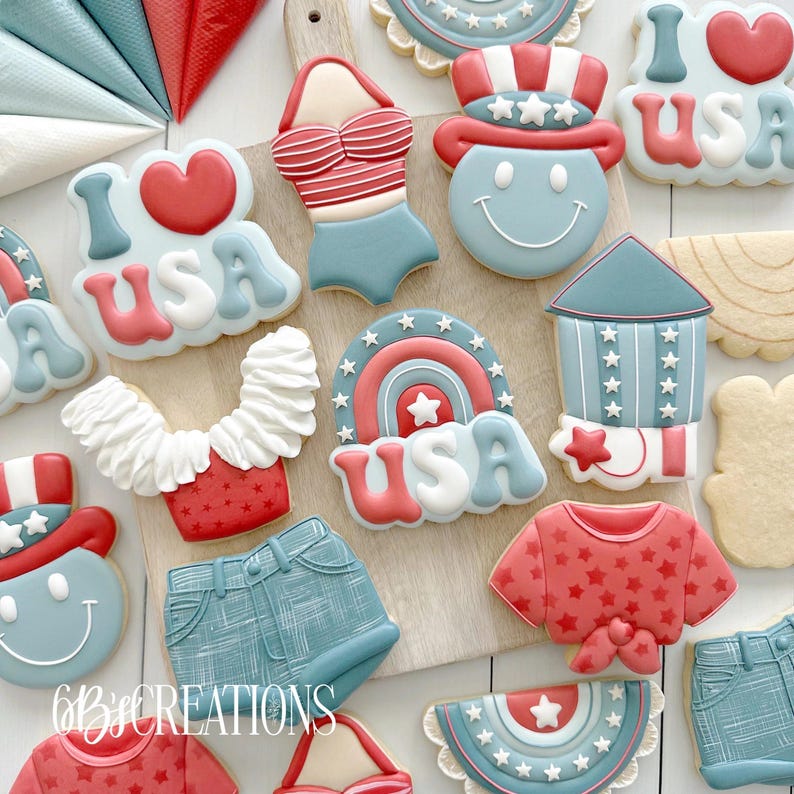 6 B's Creations: retro Patriotic Class Cookie Cutters Set Set of 9 ...
