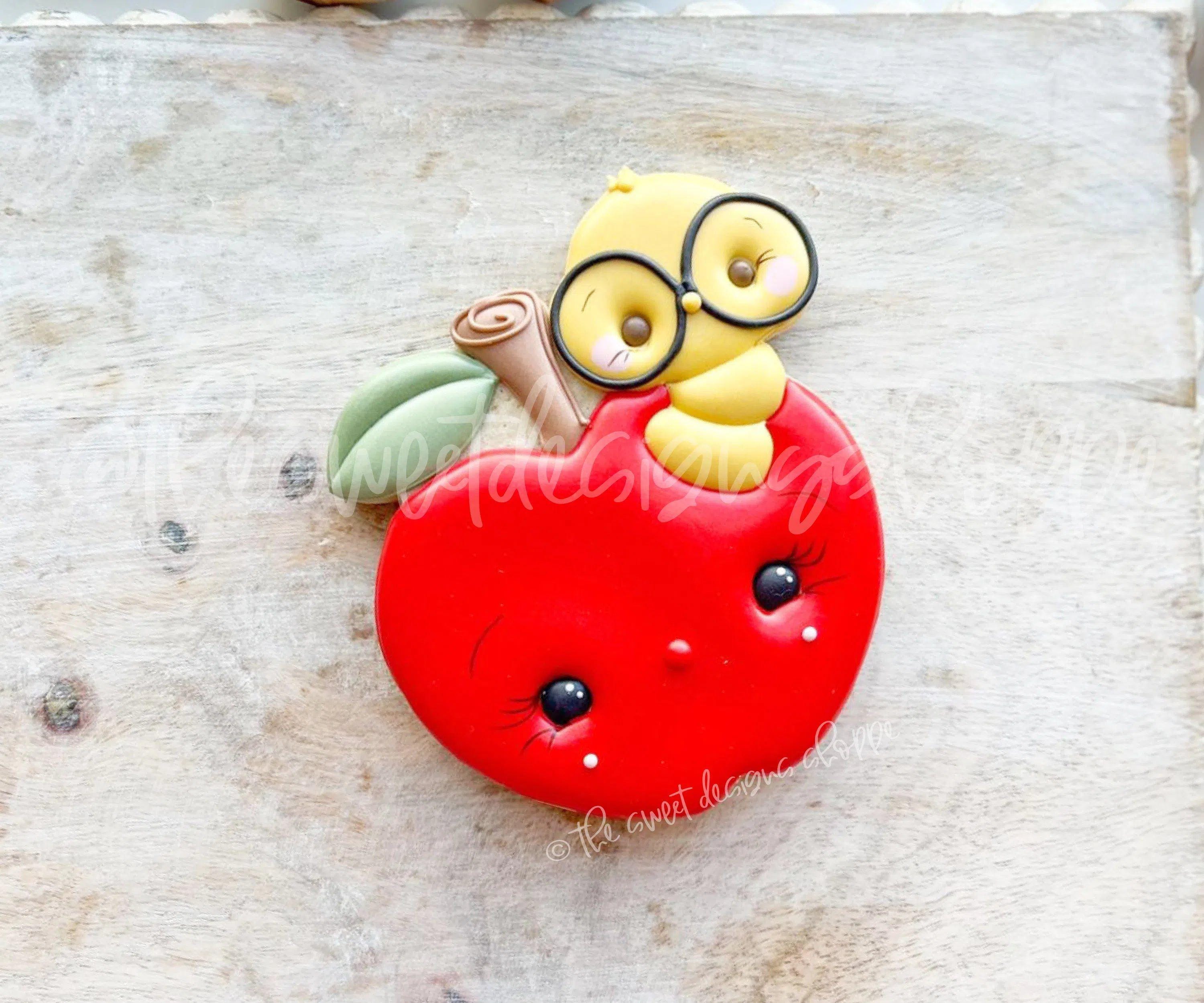 Apple With Cute Worm - Cookie Cutter - Etsy