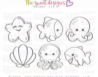 Under the Sea Cookie Cutters, Sea Animals, Marine Life, Cookie Cutter ...