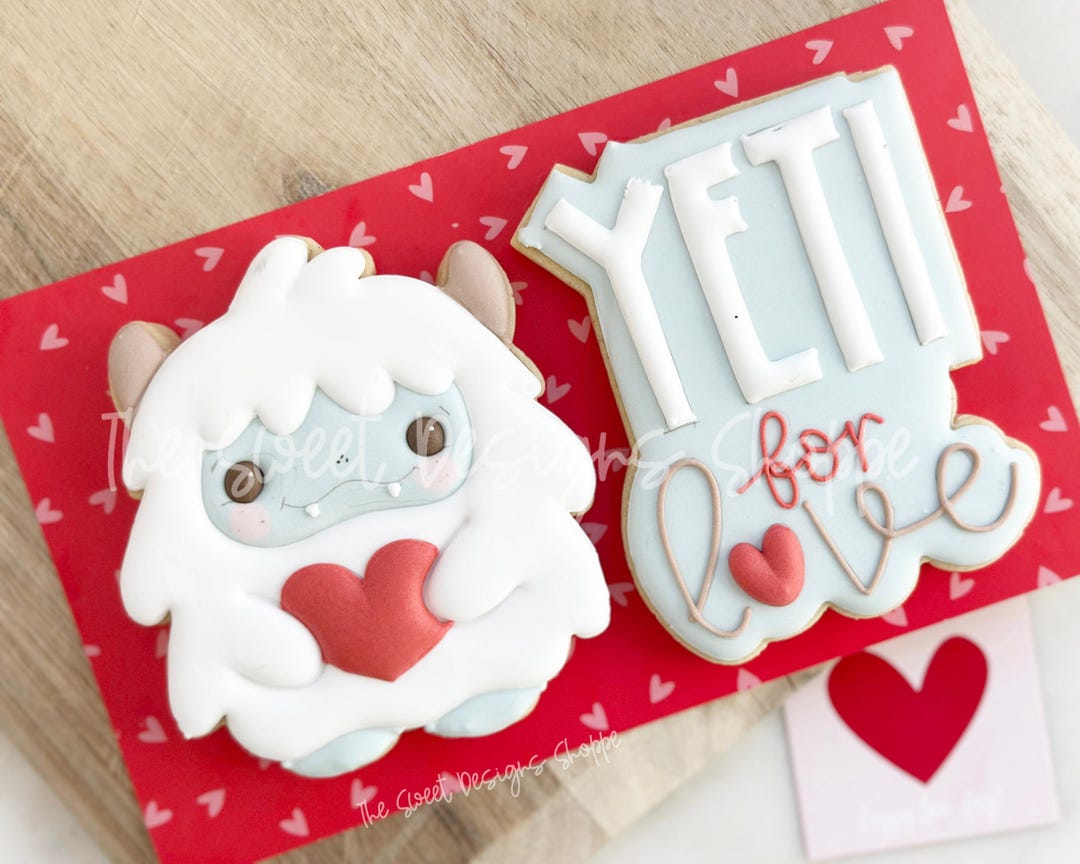 Love Yeti Monster Set - Set of 2 - Cookie Cutters - ETSY - Etsy