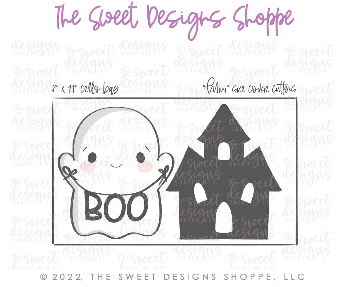 Boo Ghost and Haunted House Cookie Cutter - 2 Piece Set - Cookie ...
