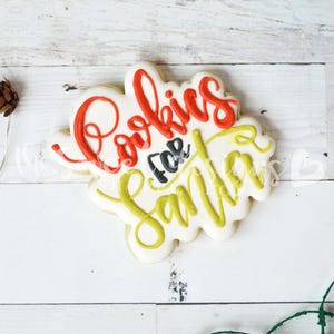 Cookies for Santa Hand Lettering Plaque V2 - Cookie Cutter - Etsy