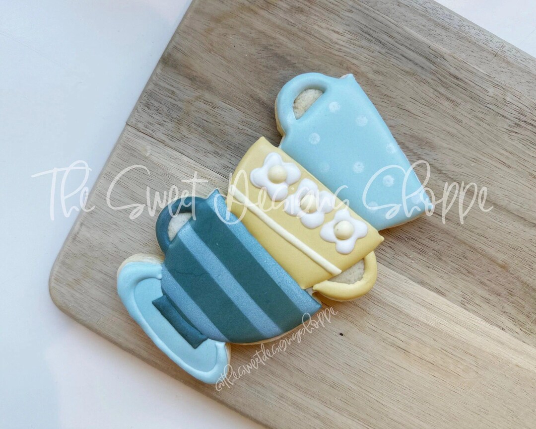 Funky Stacked Tea Cups - Cookie Cutter - Etsy