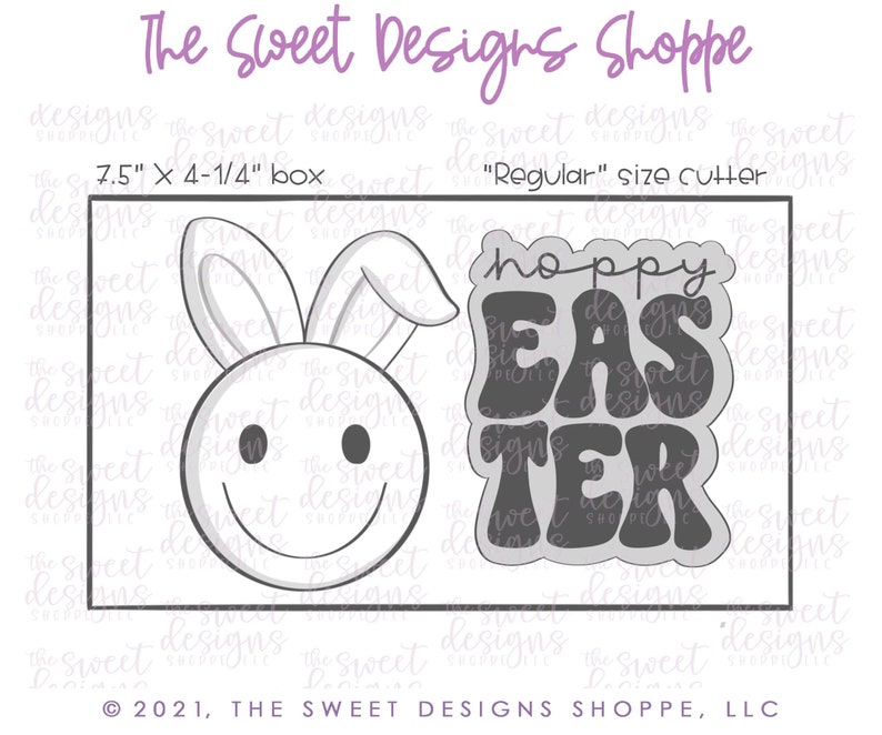 Groovy Easter Smiley Face Set Set of 2 Cookie Cutters - Etsy